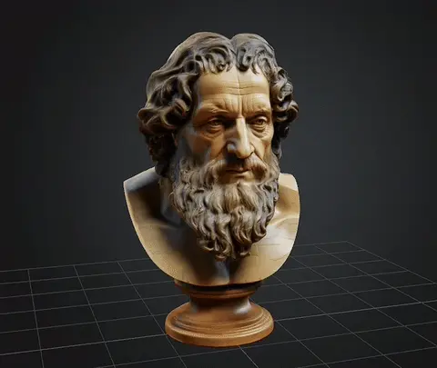 👴 DBX Old Man Bust Stl Obj Glb for 3D Printer・ 3D File for 3D printing ...