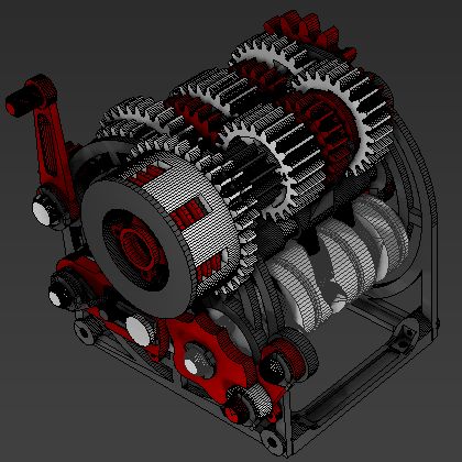 ⚙️ Sequential 5 Speed Gearbox・ STL File for 3D printing・Cults