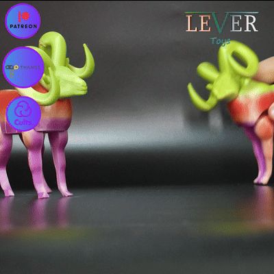 🐑 CUTE BIGHORN SHEEP (ARTICULATED) MULTICOLOR PRINT-IN-PLACE LEVER TOYS ...