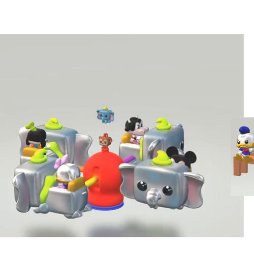 STL file funko pop ride dumbo mickey minnie goofy donald daisy ...