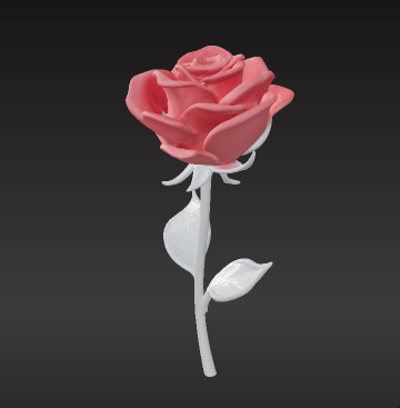 🗿 Graceful Floral Sculpture – Rose with Leaves STL・ STL File for 3D ...
