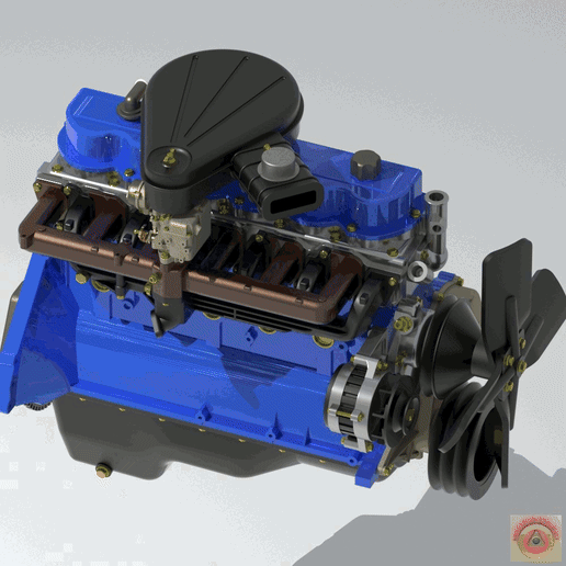 🚙 FORD 300 STRAIGHT SIX - ENGINE・ STL File for 3D printing・Cults