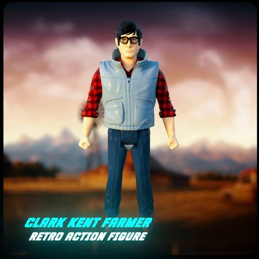 🧑‍🌾 CLARK KENT FARMER RETRO ACTION FIGURE・ STL File for 3D printing・Cults