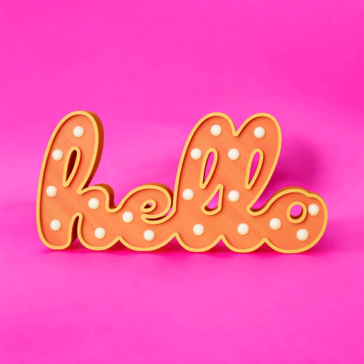 STL file Hello - 3D Printable Marquee Sign 👋 (3MF)・3D printable model ...