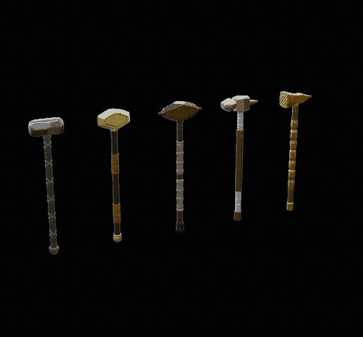 🛡️ 5x design two handed maul medieval・Free 3D File for ・Cults