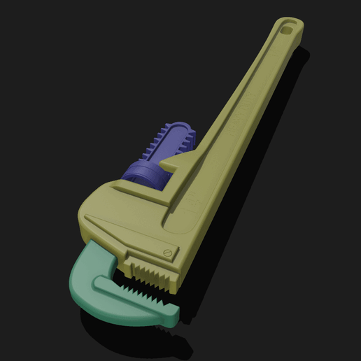 🔧 Pipe Wrench ( Melee-Prop ) 1/1 Scale・ STL File for 3D printing・Cults