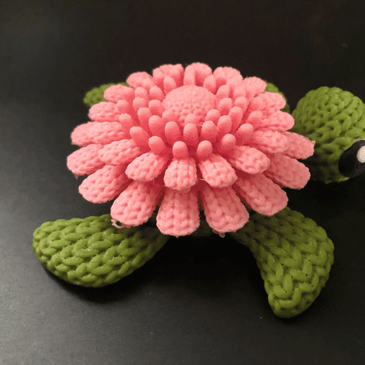 🐢 Articulated Daisy Turtle Knitted Crochet・ STL File for 3D printing・Cults