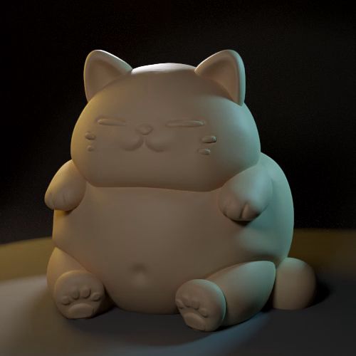 STL file Adorable Orange Fat Cat 🍊 (OBJ)・3D printer design to download ...