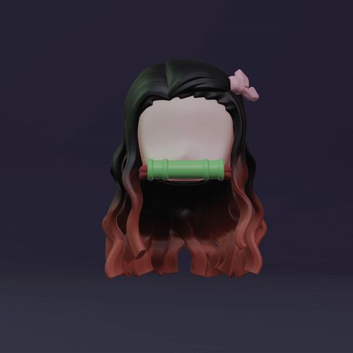 💇 Nezuko Kamado Custom Hair for Nendoroid - Demon Slayer: Kimetsu no ...