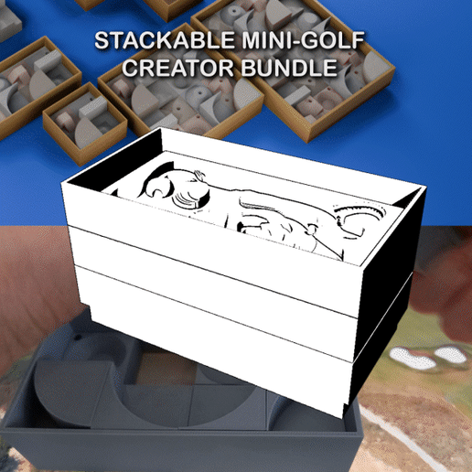 🎨 Stackable Infinite Mini-Golf Tower and Pocket Art Frame・ STL File for ...
