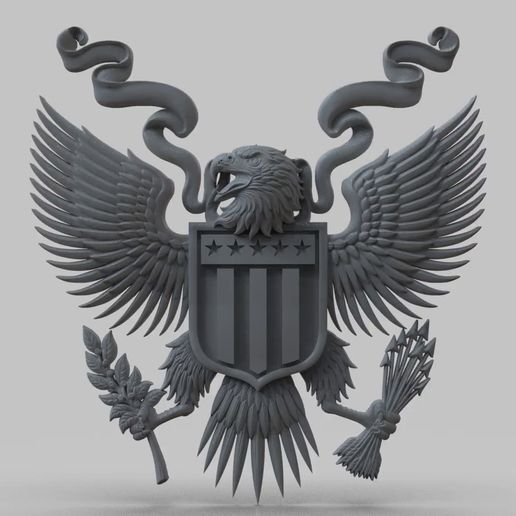 📌 American Emblem・ 3D File for 3D printing and CNC machining - Laser ...