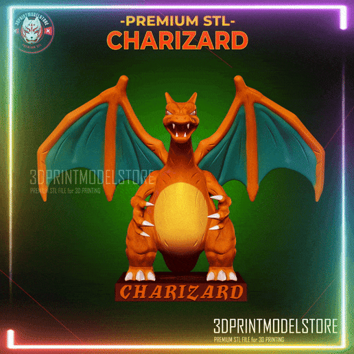 🐉 Charizard Pokemon Statue・ 3D File for 3D printing・Cults