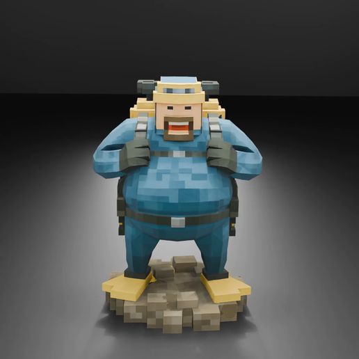 🎨 Dave the Diver – Pixel Art Style 3D Printable Fan Art Figure・ 3D File ...