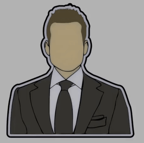 📦 LIGHT BOX Harvey Specter Silhouette - Suits TV Show・ STL File for 3D ...