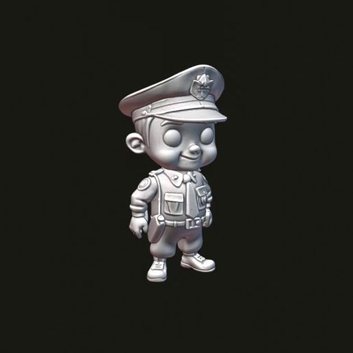 🚓 Cartoon Police - STL Printable・ STL File for 3D printing・Cults