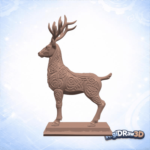 🗿 Majestic Stag With Celtic Patterns – RDW3D-KZASK・ STL File for 3D ...