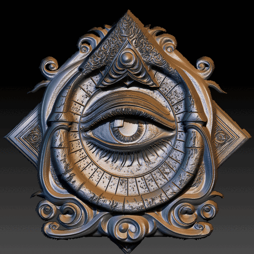 👁️ Eye of Wisdom Bas-Relief・ STL File for 3D printing and CNC machining ...