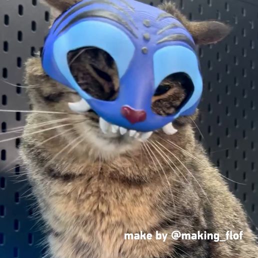 🐅 Derpy Tiger Cat Mask – K-Pop Inspired 3D Printable Pet Cosplay・ STL ...