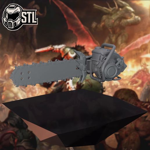 🪚 Chainsaw - DOOM Hi-Poly・ STL File for 3D printing・Cults