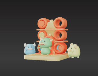 👪 Printable Family Board Game – Cute Monster Tic-Tac-Toe Set・ STL File ...