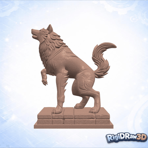 🐺 Wild Howling Wolf Stone Sculpture – RDW3D-HBKB0・ STL File for 3D ...