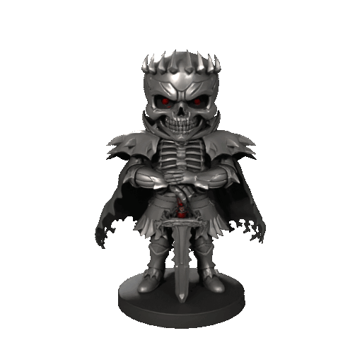💀 Skull Knight – berserk - Chibi Skeleton Armor Warrior Figure (Fan Art ...