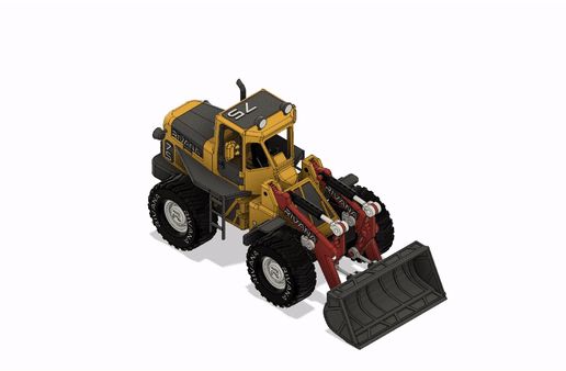 🚚 Yellow Front Loader-Premium Version・ STL File for 3D printing・Cults