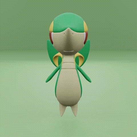 🐉 Pokemon No. 495 Snivy・ STL File for 3D printing・Cults