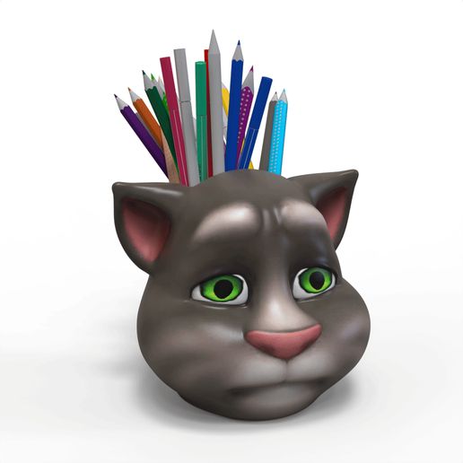 STL file Talking Tom Pencil Holder ️ (OBJ and 3MF)・3D printer model to ...