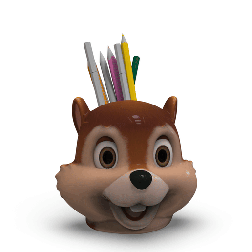🐿️ Cute Chip Chipmunk Pencil Holder - 3D Printable Desk Organizer | STL ...