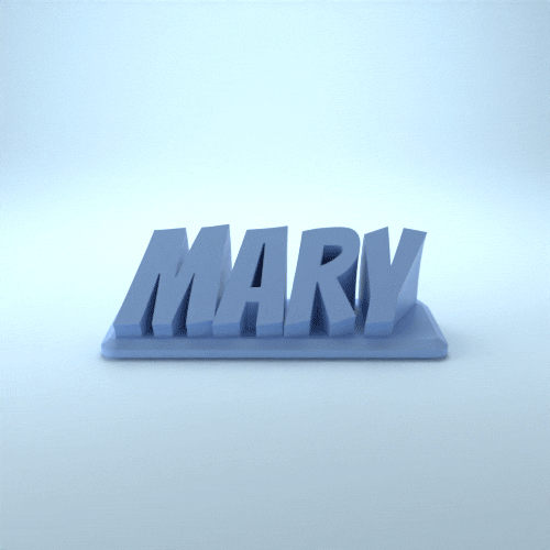📛 Mary 3D Nametag - 5 Fonts・ STL File for ・Cults