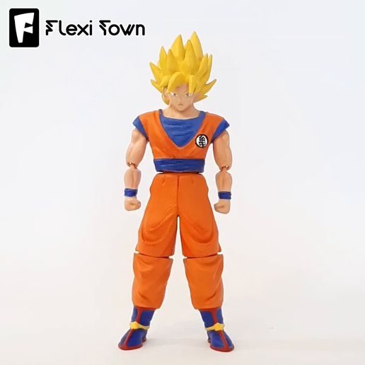 🐉 Flexi Super Saiyan Goku, Dragon Ball Z Collection, Articulated fidget ...