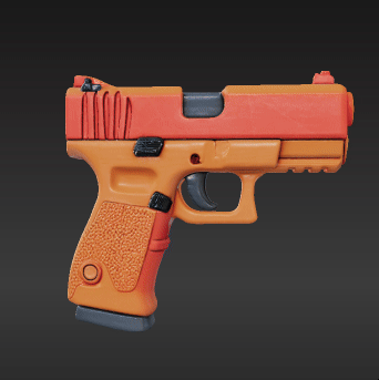 🔫 Brightly Colored Stylized Pistol Keychain – Printable Collectible ...