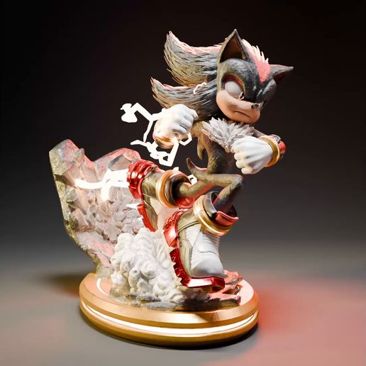 🦔 Shadow The Hedgehog - Sonic 3 Fanart・ 3D File for 3D printing・Cults