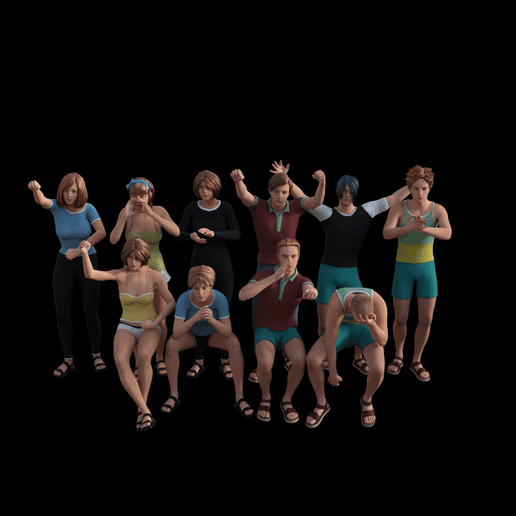 🆓 Group cheer・Free STL File for 3D printing・Cults