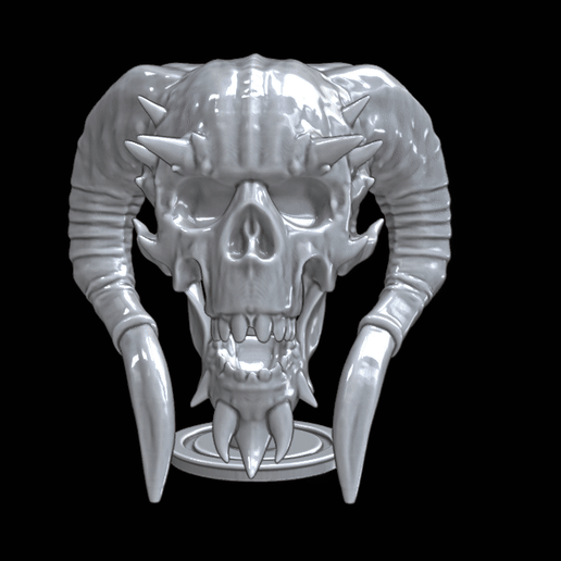 💀 Horned Skull I248 Gift Bust Figure Unique & Detailed 3D Print Model ...