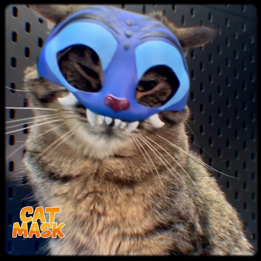 🐅 Derpy Tiger Cat Mask – K-Pop Inspired 3D Printable Pet Cosplay・ STL ...