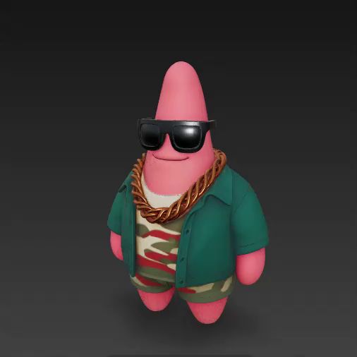 🟪 Patrick Spongbob Square Pants Hip Hop・Free STL File for 3D printing・Cults