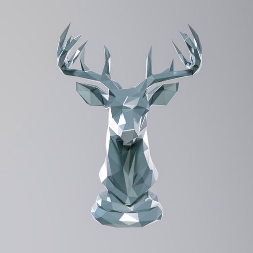 STL file Geometric Deer Bust | Low Poly 🦌 (3MF)・Model to download and ...
