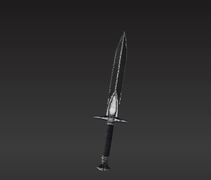 🗡️ Unique Dagger with Jitte Prongs: Dark Metallic, Fabric-Wrapped ...