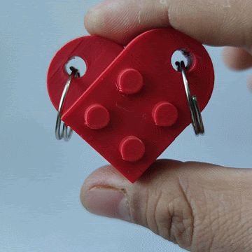 💜 Corazón lego porta foto・Archivo 3MF para Impresión 3D・Cults