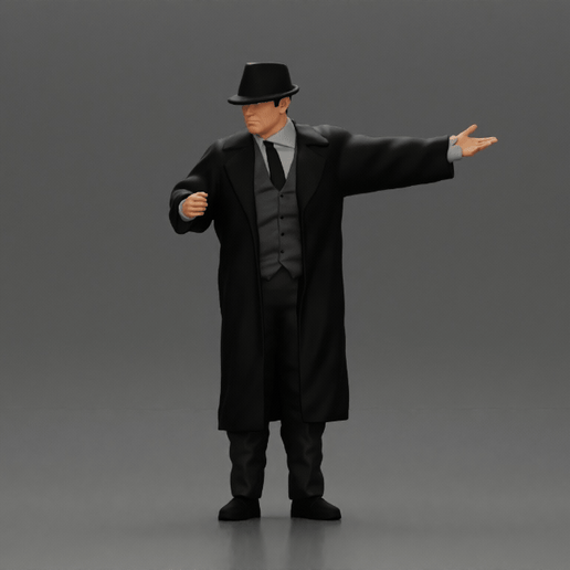 Archivo 3D mafia man in gangster costume stands confidently while ...
