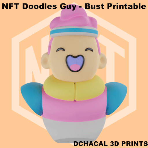 👤 NFT Doodles Guy - Bust Printable・Fichier STL pour ・Cults