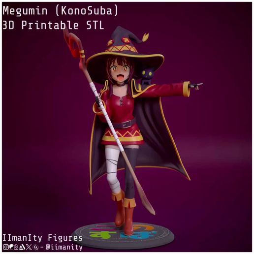 💬 Megumin (KonoSuba)・ 3D File for 3D printing・Cults