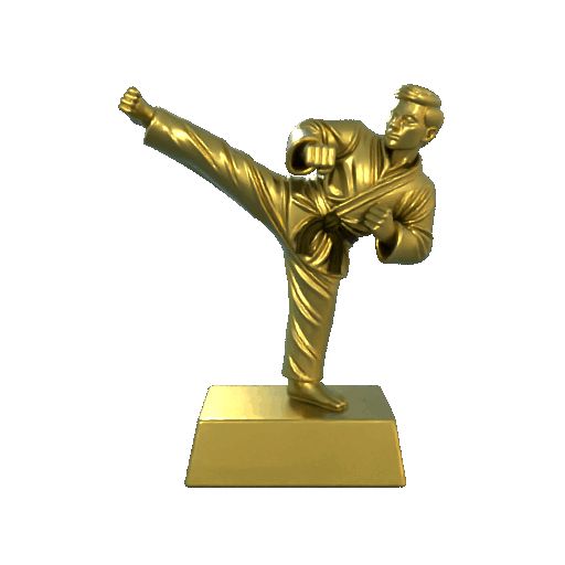 🥋 Karate Kick Pose Trophy・ STL File for 3D printing・Cults