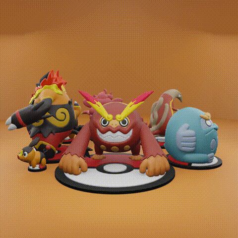 🐉 Pokemon Generation V Fire Type Pack・ STL File for 3D printing・Cults