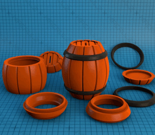 💰 Barrel Money box (screwable)・Free STL File for 3D printing・Cults