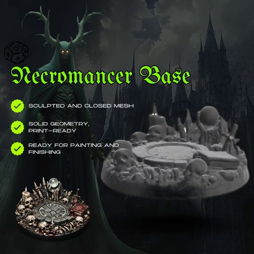 💀 Necromancer Base STL - Dark Ritual Scenic Base - Skull Diorama ...