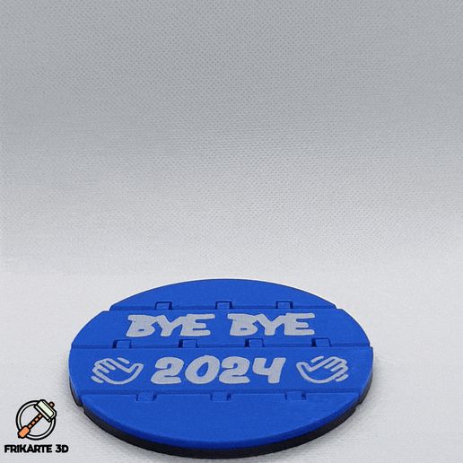 Hello 2025 - Bye Bye 2024 Flexi Coaster 🎉・Free STL File for 3D printing ...