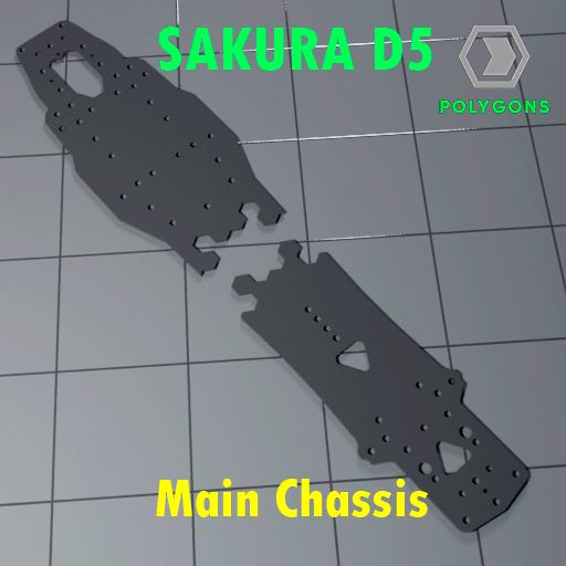 🛞 Sakura D5\Main Chassis・ STL File for 3D printing・Cults